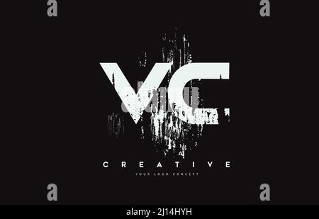 VC Letter Design with Brush Stroke and Modern 3D Look Vector ...