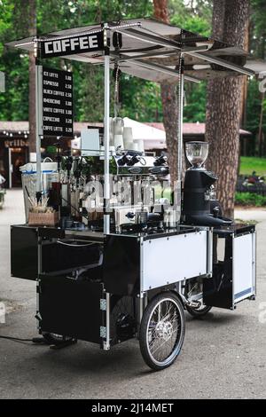 Movable coffee shop on the city street Stock Photo - Alamy