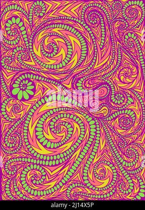 Abstract juicy psychedelic colorful surreal doodle pattern. Creative ...