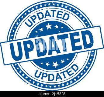 updated sign. updated grunge black stamp. Label Stock Vector Image ...