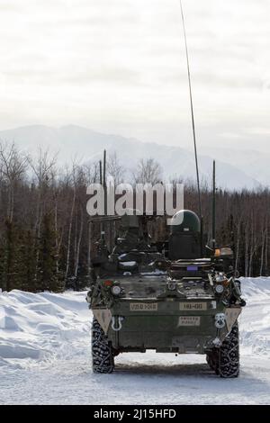 U.S. Army M1126 Stryker Infantry Carrier Vehicles assigned to Chosin ...