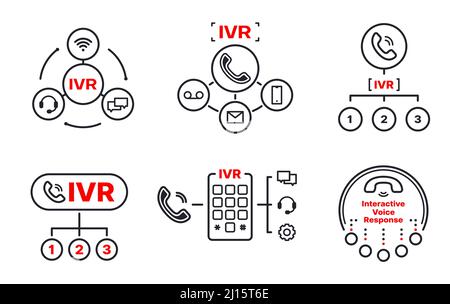 IVR icons, interactive voice response application system, call ...