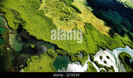 Aerial view of the West coast, Grande-Terre, Guadeloupe, Lesser ...