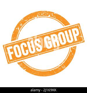FOCUS GROUP text on orange grungy vintage rectangle stamp Stock Photo ...