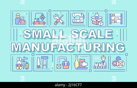 Small scale manufacturing word concepts green banner Stock Vector Image ...
