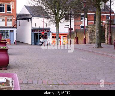Pub in a town center example Stock Photo - Alamy