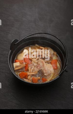 Hot Pot of Pork Miso Soup, Japanese Food Stock Photo - Alamy
