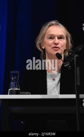 Cologne, Germany. 22nd Mar, 2022. Journalist Cosima Gill at Lit.Cologne ...