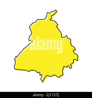 Punjab map. Just a simple border map. Shape of the state. Flat blank ...