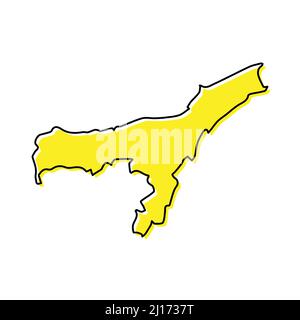 map of Assam state of India and location on Indian map Stock Vector ...