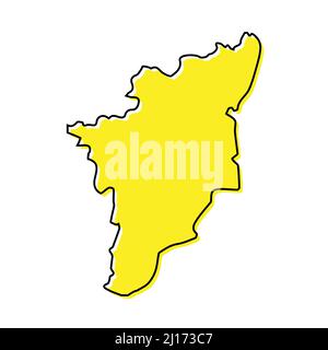 Tamil Nadu map. Just a simple border map. Shape of the state. Flat ...