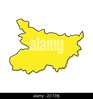 Bihar, India. Simple vector map. State shape. Solid style. Border of Bihar. Vector illustration ...