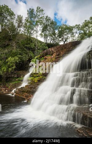 Crammel Linn waterfall on the River Irthing near Gilsland and on the ...
