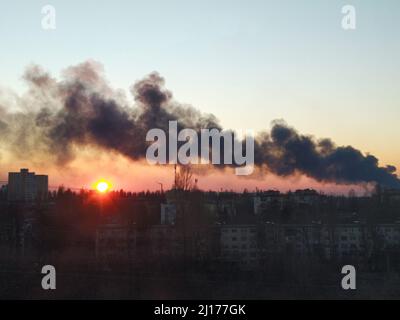 A residential house burns after a Russian strike in Zaporizhzhia ...