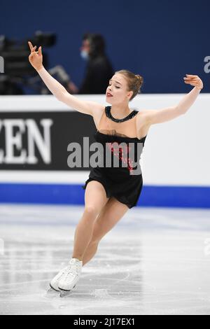 March 23, 2022: Anastasiia Gubanova from Georgia during Women's Short ...