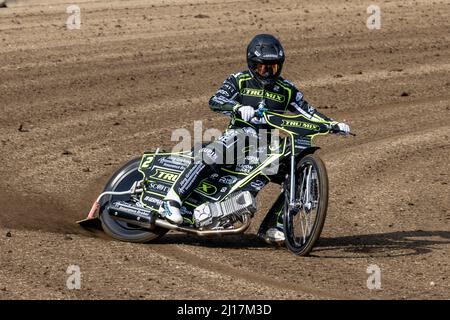 Erik Riss. Ipswich Witches speedway practice. 22 March 2022 Stock Photo ...