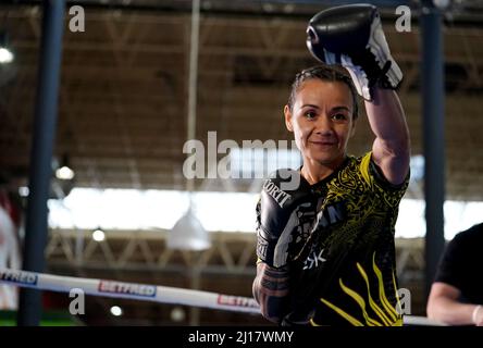 Maria Cecilia Roman during a media workout at Leeds Kirkgate Market ...