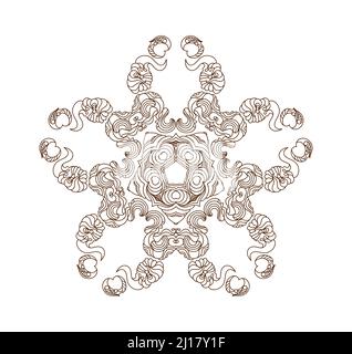 Decorative round ornaments. Unusual flower shape. Oriental vector, Anti ...