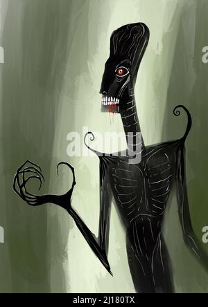demonic entity hand drawn illustration Stock Photo - Alamy