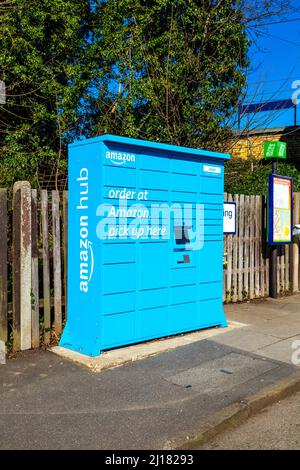 Blue Amazon pick up point collection hub locker site, Ipswich hospital ...