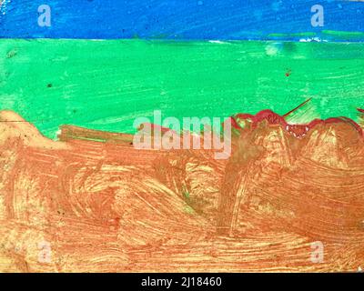 The old wall is unevenly painted. Abstract construction background ...