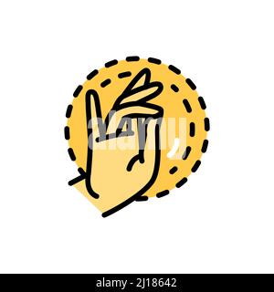Gesture of the hand of Jesus Christ line color icon. Isolated vector ...