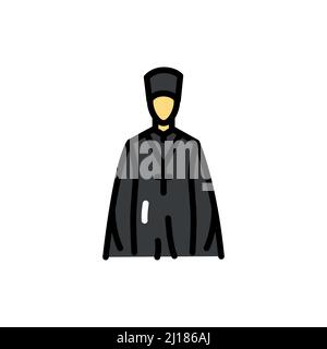 Male priest line color icon. Isolated vector element. Outline pictogram ...