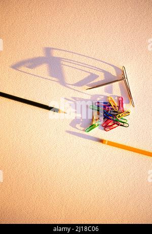 Paper Clips Pattern. Office Stationery Equipment Background Stock Photo ...