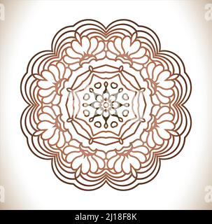 Decorative round ornaments. Unusual flower shape. Oriental vector, Anti ...