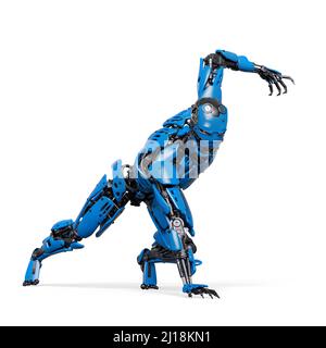 cyborg is loading a panther pose, 3d illustration Stock Photo - Alamy