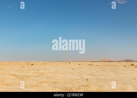 Electric power line in Sahara Desert. Morocco Stock Photo - Alamy