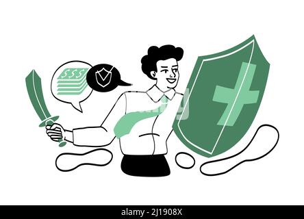 People with shields protecting Stock Vector Image & Art - Alamy