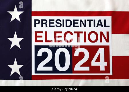 Presidential Election 2024 Written over Waving American Flag Stock ...