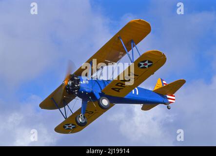 Boeing N2S Stearman (PT-17) cockpit and instrument panel Stock Photo ...