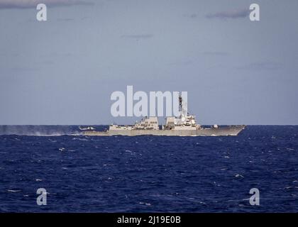 ATLANTIC OCEAN (March 21, 2022) – – An MH-60R Seahawk, assigned to the ...