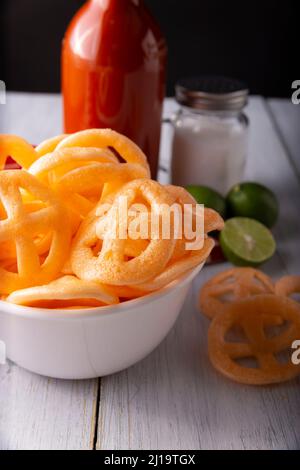 Chicharrones de Harina. Also known as duros, duritos, Mexican wheel ...