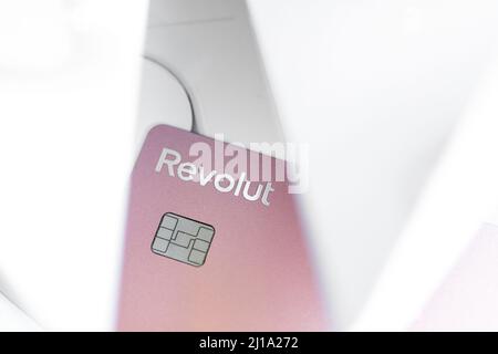 Illustrative editorial photograph of Revolut Visa Infinite card Stock ...