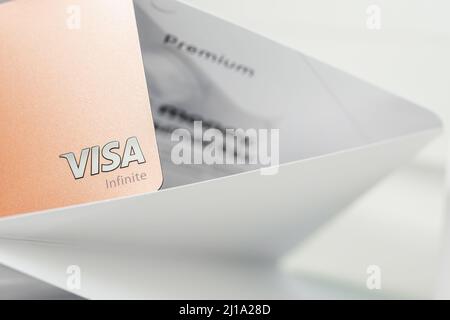 Illustrative editorial photograph of Revolut Visa Infinite card Stock ...
