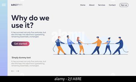 man woman pulling opposite ends rope gift box present merry christmas ...