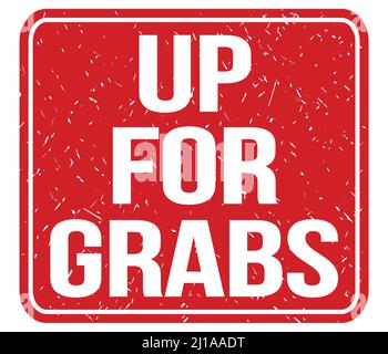 UP FOR GRABS text written on pink-black grungy lines stamp sign Stock ...