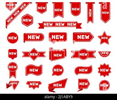 New ribbons. Product stickers with offer. Vector illustration isolated ...