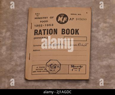 An original Ration Book issued by the Ministry of Food from 1952 to ...