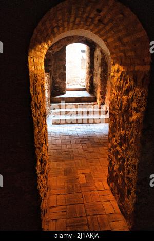 A vertical shot of the inside of the Niebla Castle in Spain Stock Photo ...