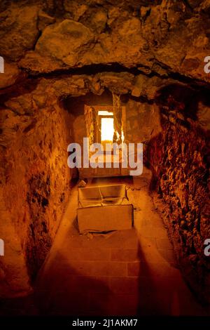 A vertical shot of the inside of the Niebla Castle in Spain Stock Photo ...