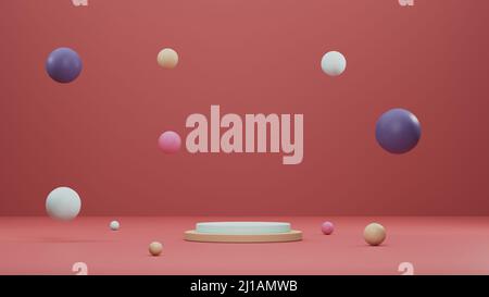 Abstract background, mock up scene with beige-pink, green and purple ...