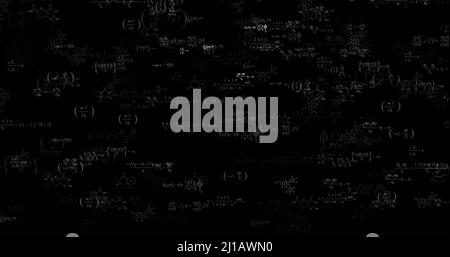 Image of mathematical equations processing on black background Stock ...