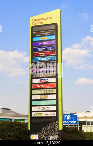 Queensgate Centre retail sign Stock Photo - Alamy