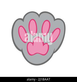 Rabbit Footprint Paw Print Silhouette Vector Icon Black Isolated ...