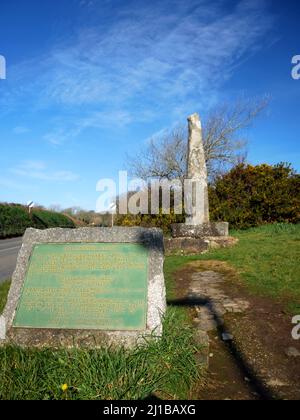 The Tristan Stone, Fowey, Cornwall, the base of an ancient Celtic Cross ...
