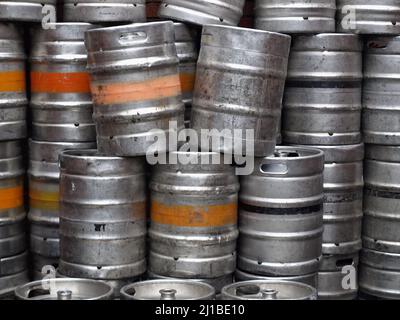 Range Of Stacked Beer Casks Of Kegs Stock Photo - Alamy